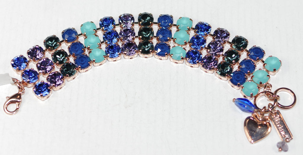 MARIANA BRACELET ELECTRIC BLUE: blue, teal, purple stones in rose gold ...